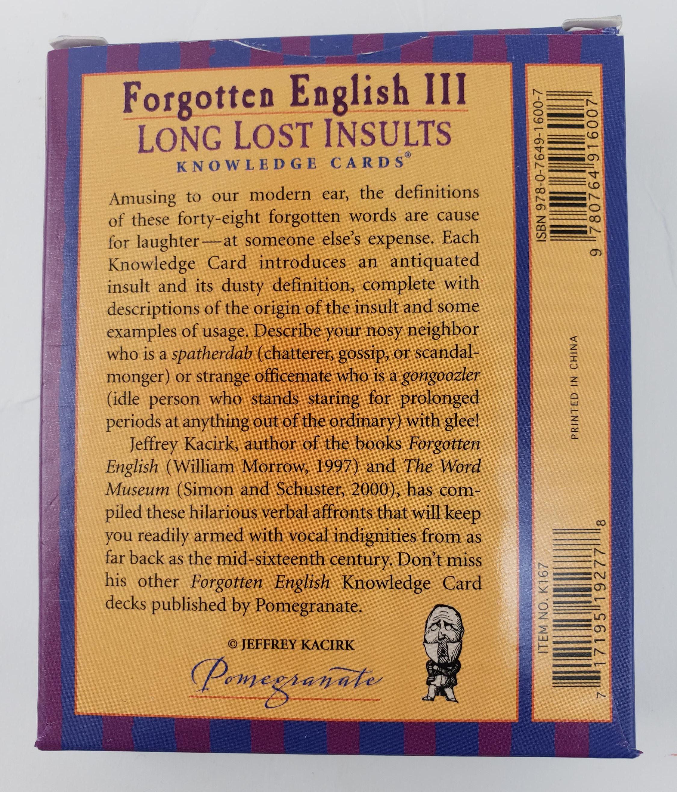 Pomegranate Forgotten English 111 Long Lost Insults Knowledge Cards ...