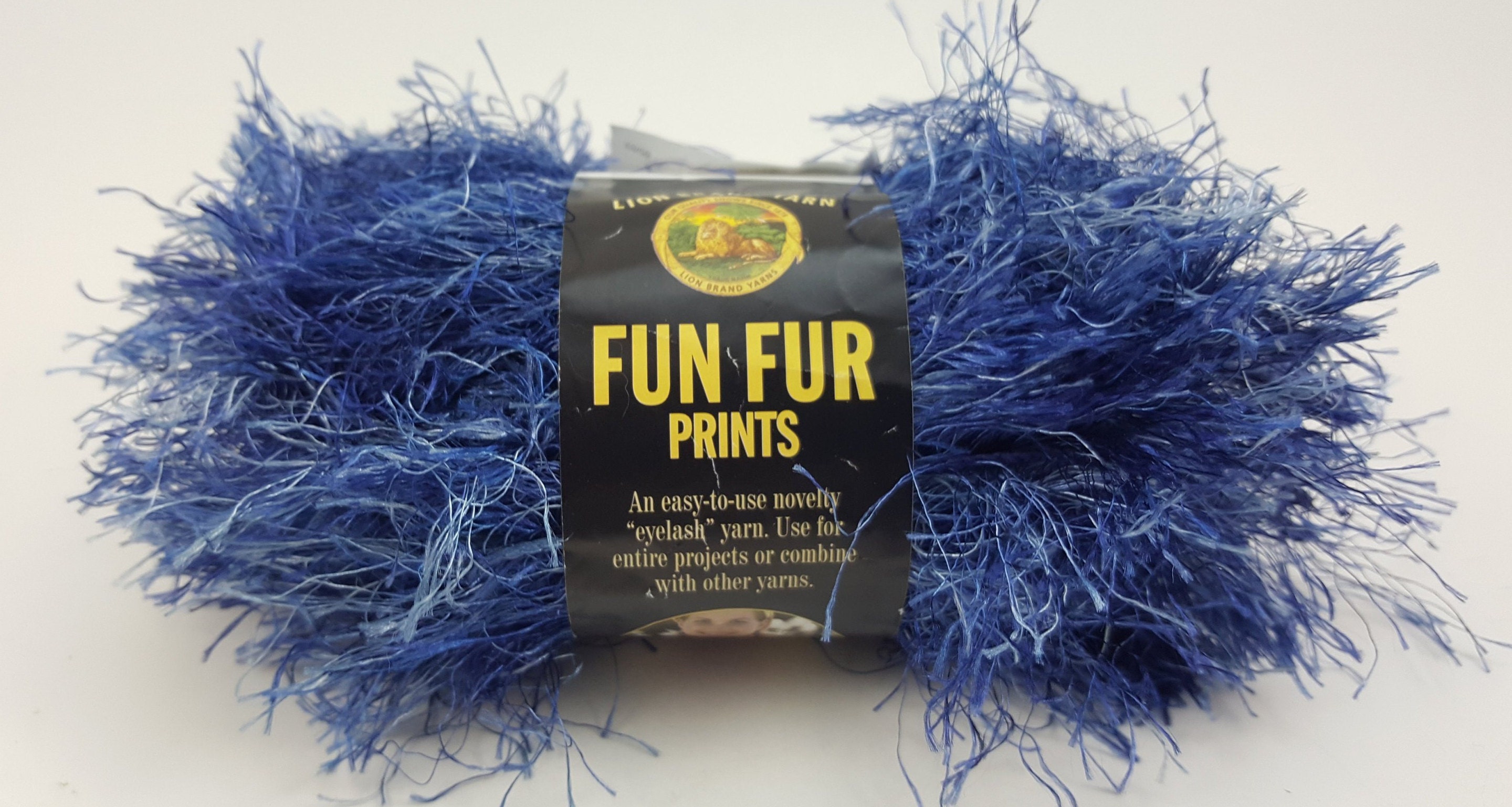 Lion Brand Fun Fur Prints #203 "indigo" Yarn - 5 Skeins - Etsy