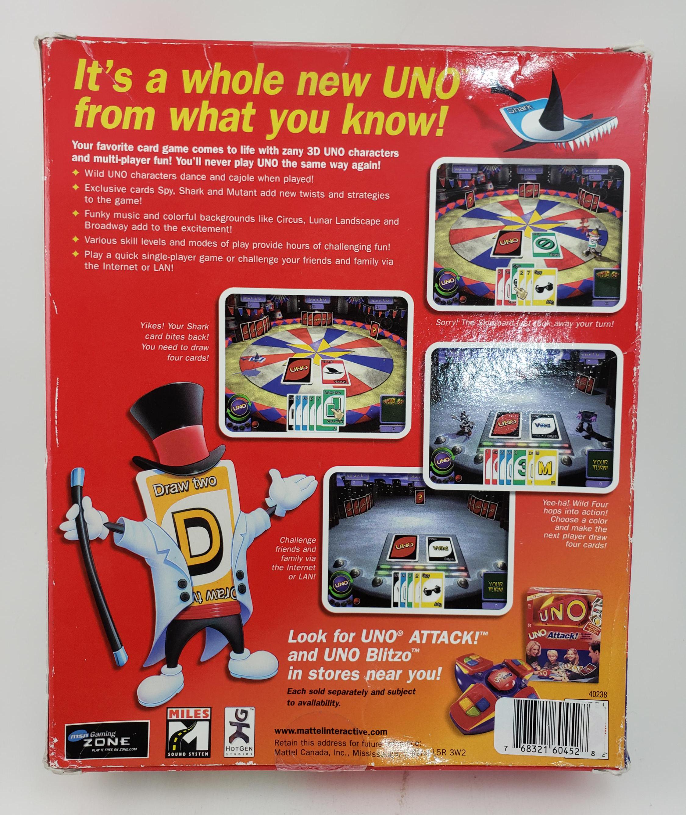 2000 Mattel UNO CD-ROM Game - Open Box - Etsy