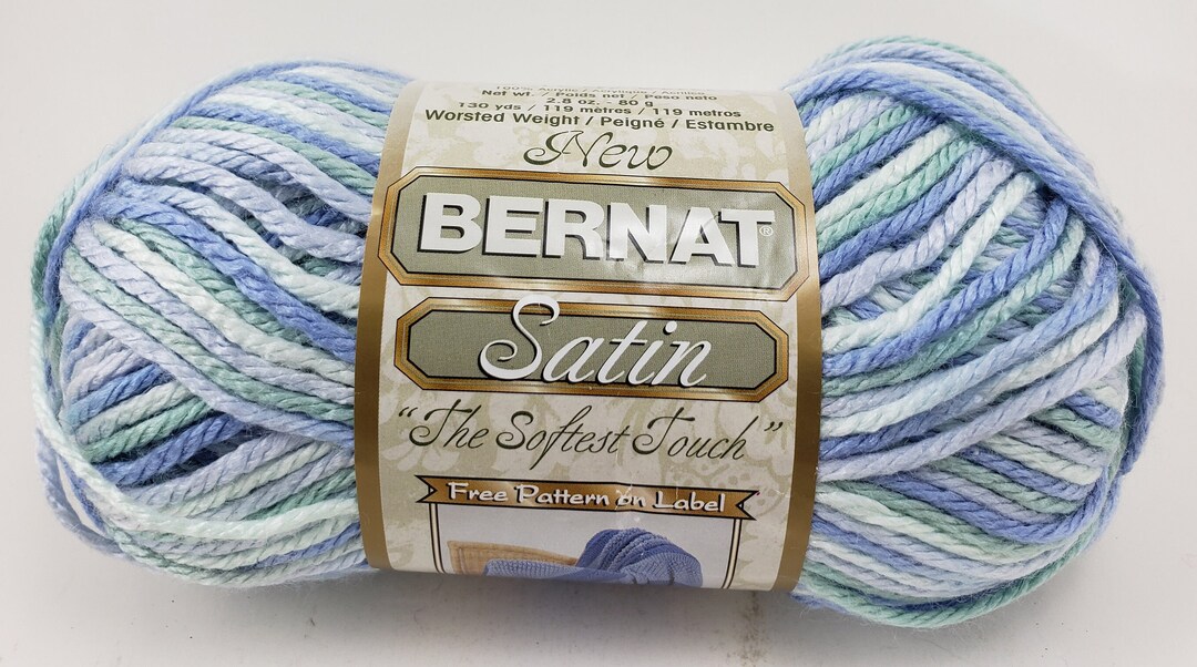 New Bernat Satin "seagrass" Yarn - 3 Skeins - Etsy