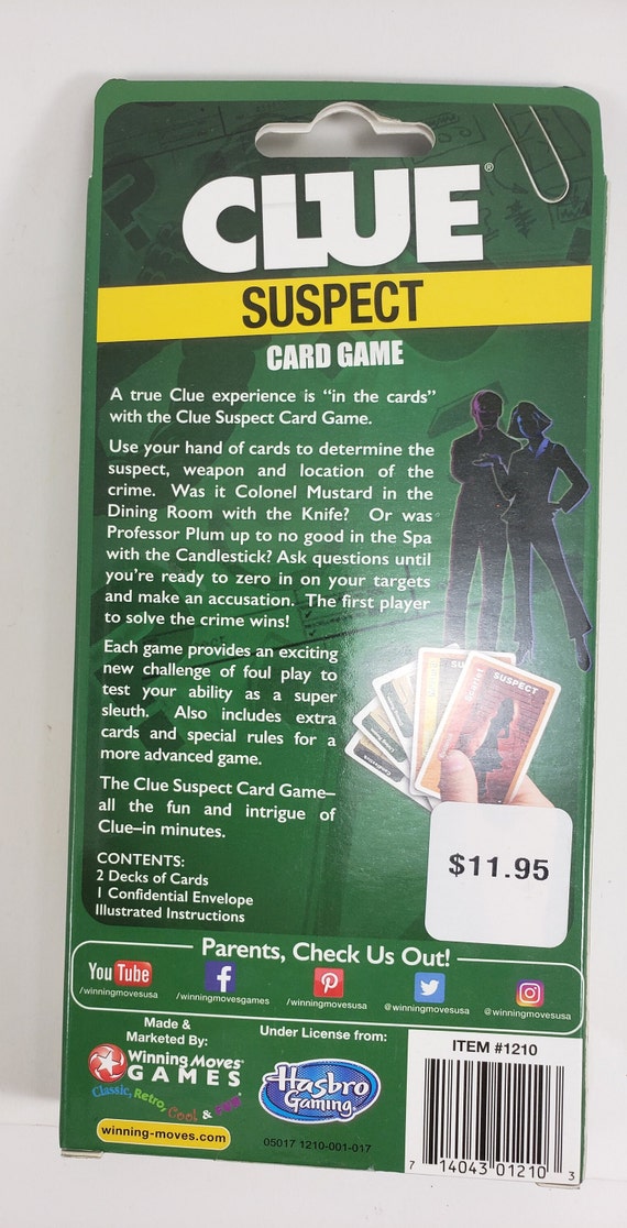 Clue Suspect Cards