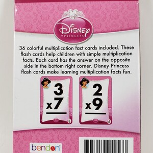 Disney Princess Multiplication Learning Cards - Etsy