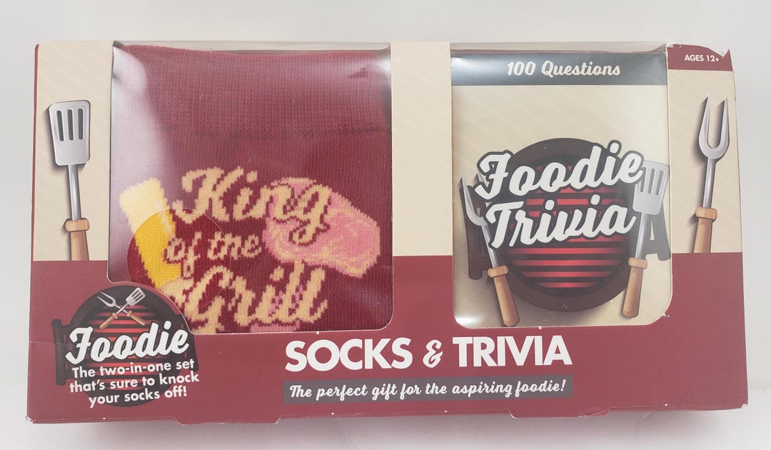 Professor Puzzle King of the Grill Socks & Trivia Set - Etsy