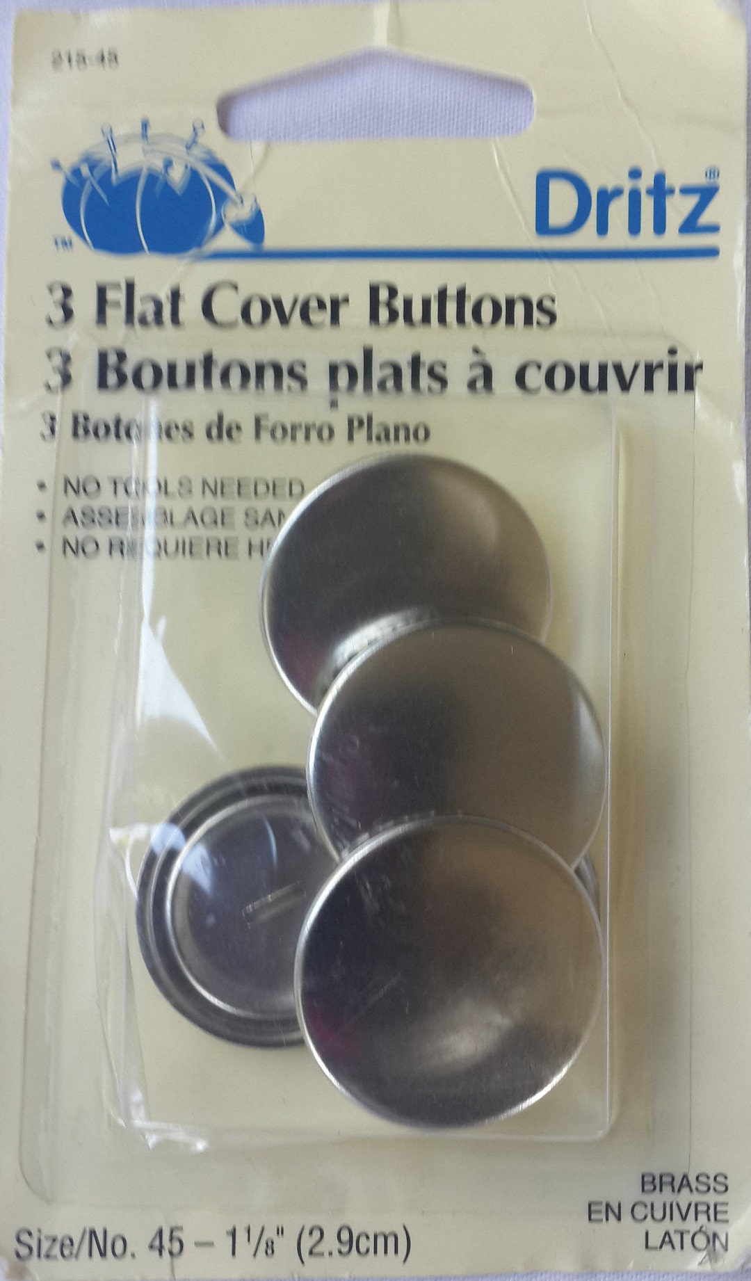 Dritz 3 Flat Brass Cover Buttons - Etsy