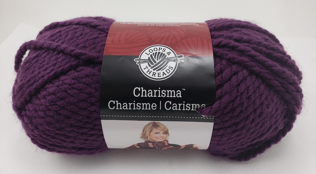 Loops & Threads Charisma #3 "dark Purple" Yarn - 3 Skeins - Etsy