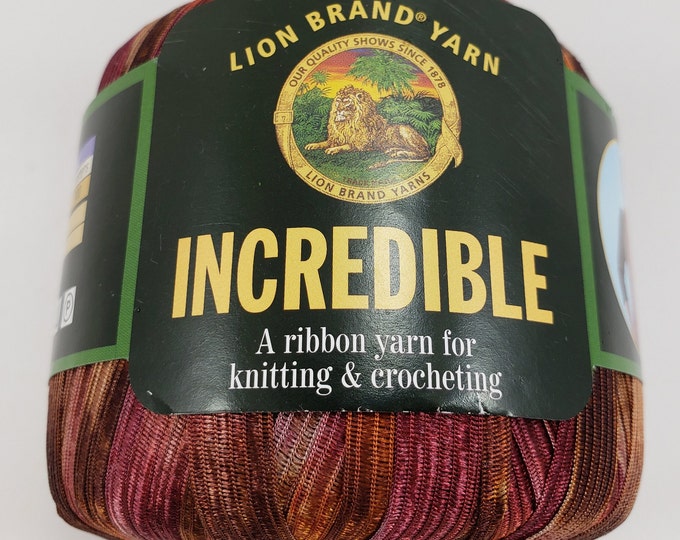Lion Brand Incredible Ribbon 206 autumn Leaves Yarn 2 Skeins - Etsy