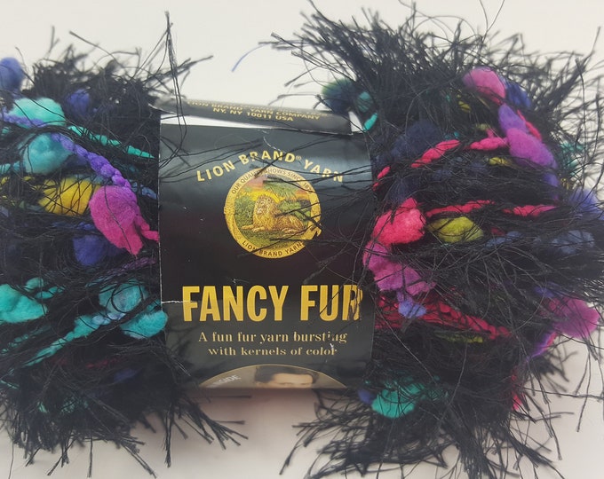 Lion Brand Fancy Fur # 253 "bold Black" Yarn - 3 Skeins - Etsy