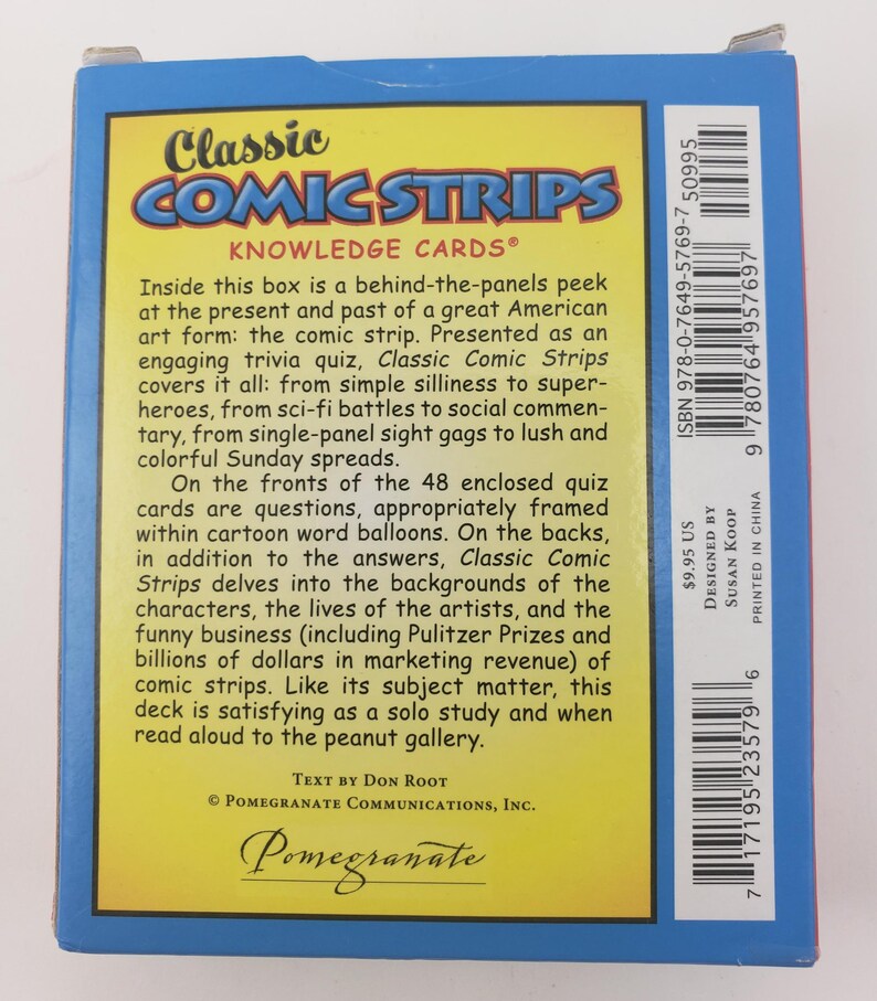 Pomegranate Classic Comic Strips Knowledge Cards - Etsy