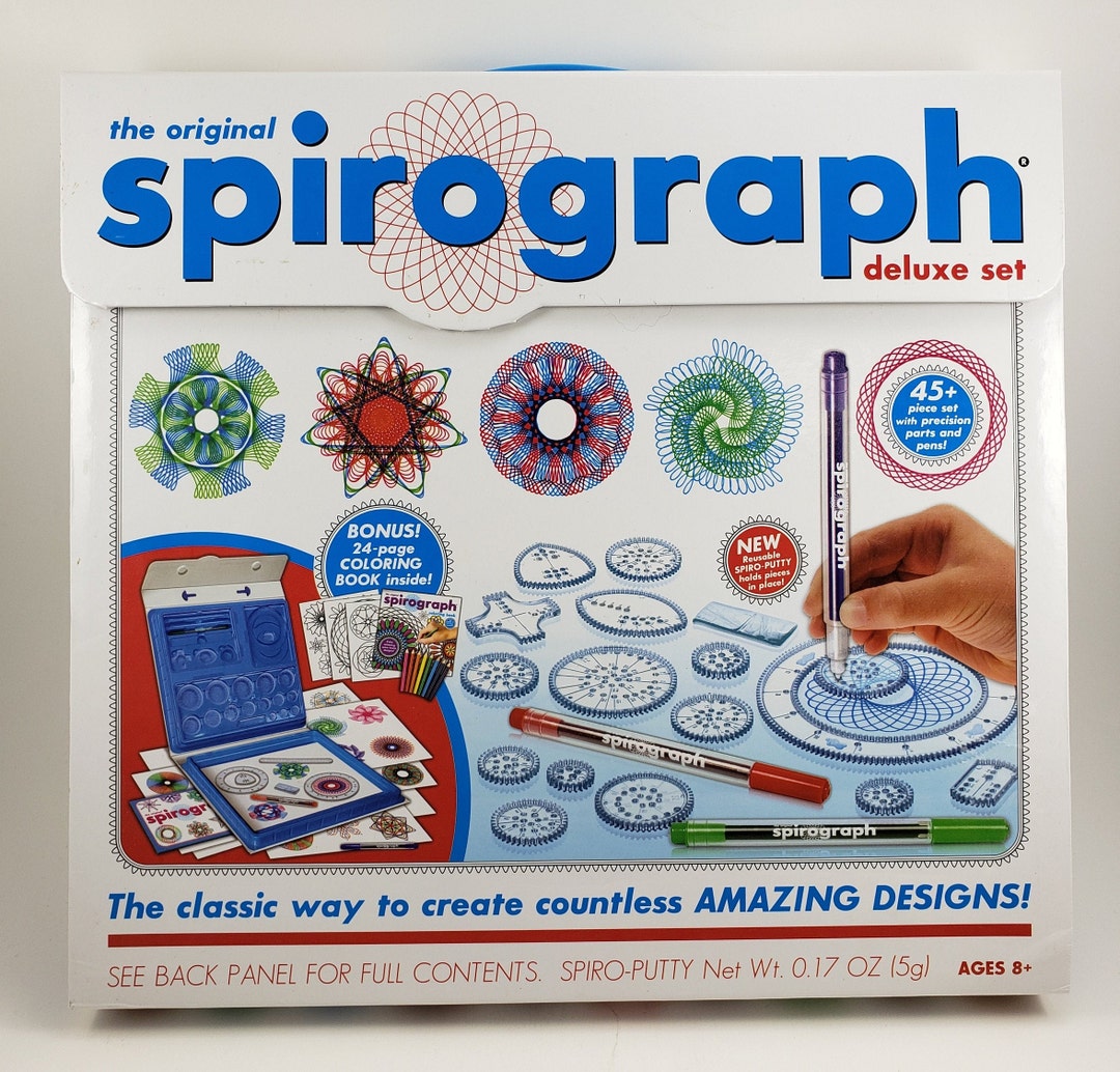 Hasbro Kahootz the Original Spirograph Deluxe 45+ Piece Set With Bonus 24 Page Coloring Book & 8 ...