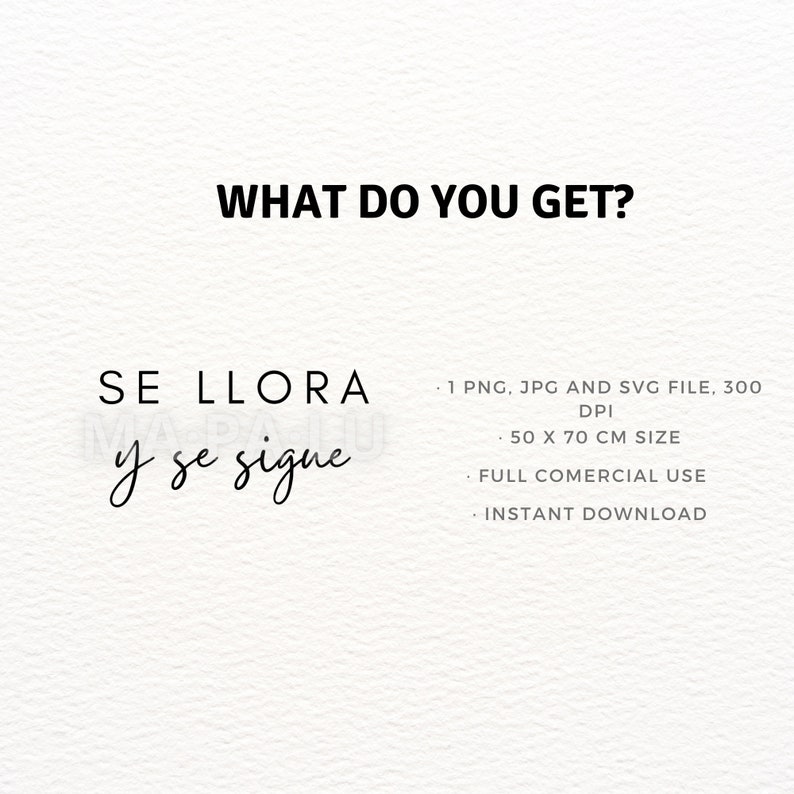 Se Llora Y Se Sigue Instant Download Latina Wallart Home Decor Wall Art ...