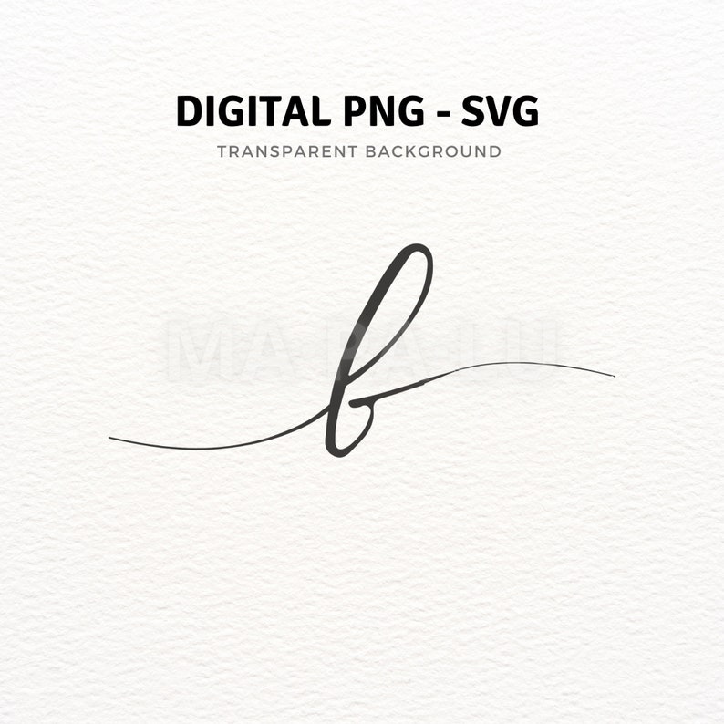 Letter B Lowercase Script Instant Download Initial Home Decor Wall Art ...