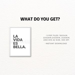 La Vida Es Bella Digital Printable Poster Print Wall Art - Etsy