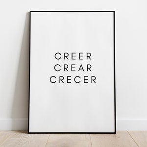 Creer, Crear, Crecer, SPANISH Art, Latina Art, Spanish Wall Art, Latinx ...