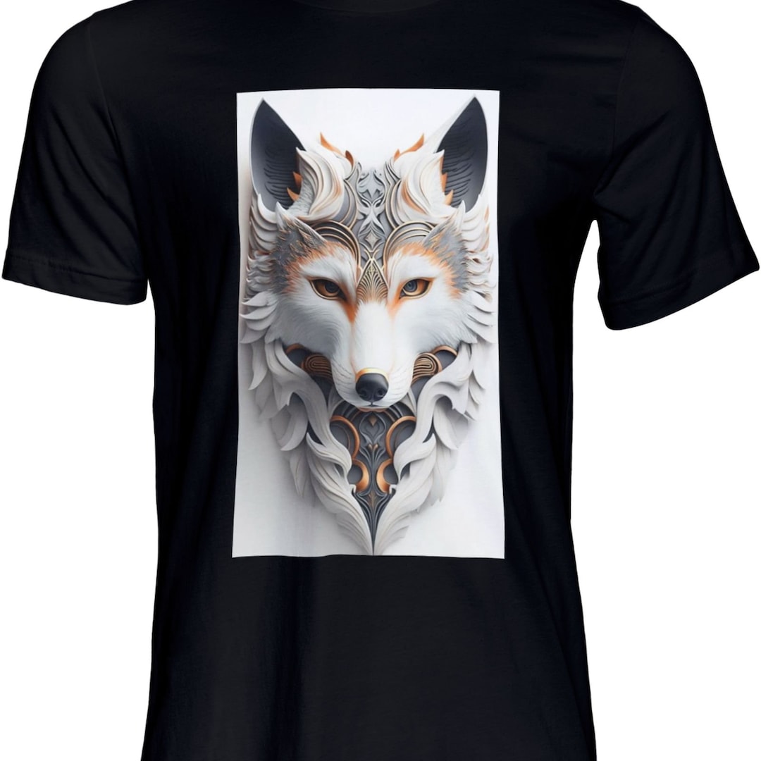 White Wolf Head T-shirt Wolves T-shirt, Unisex, Graphic Tees Size S-5XL ...