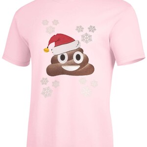 Funny Poop Emoji Santa Christmas Short Sleeve , Long Sleeve, T-shirt ...