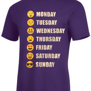 Weekly Emoji Life EMOJI T-shirt Assorted Colors Kids Size S-XL at ...
