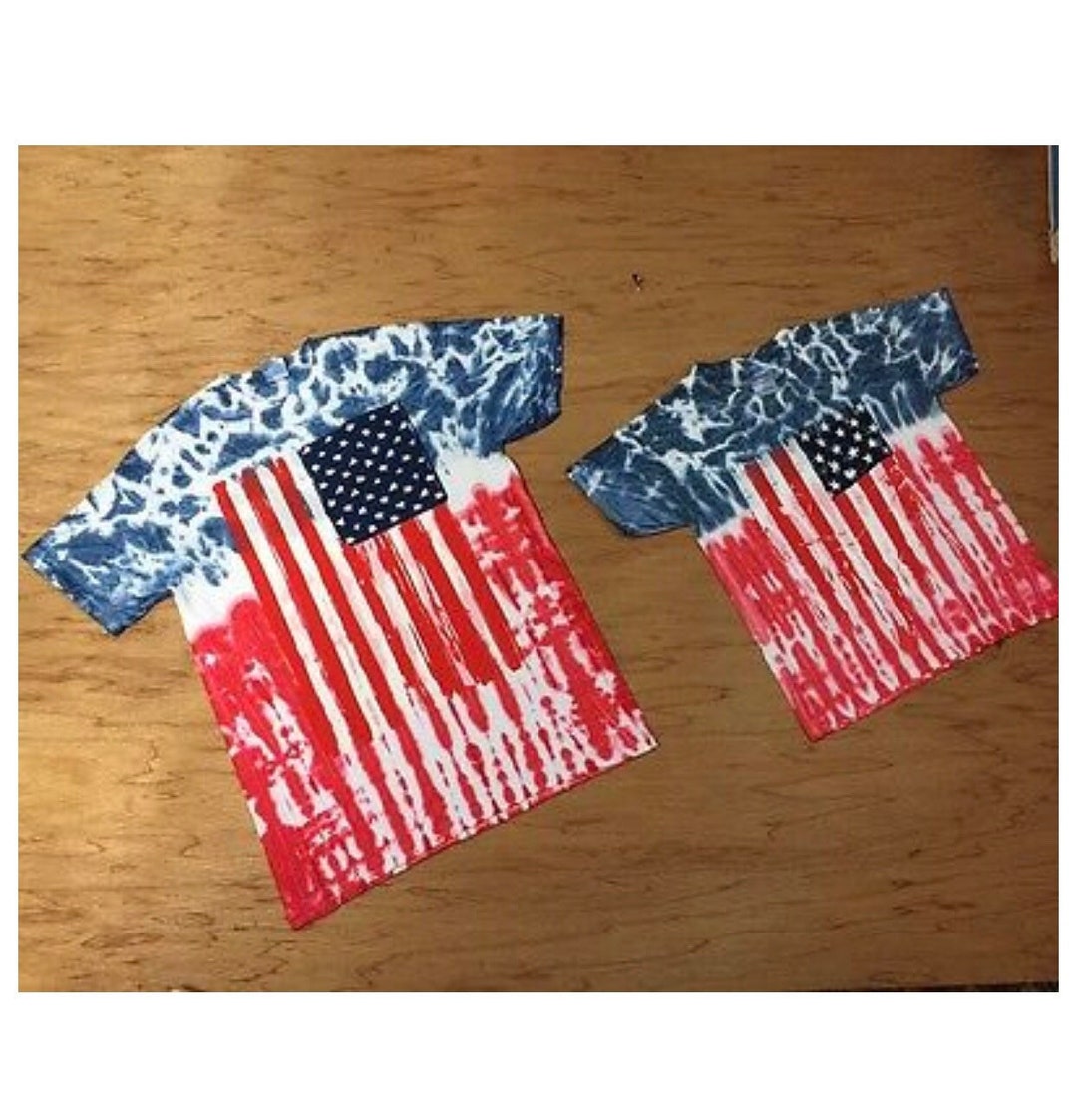 USA Flag Tie Dye T-shirt Tie Dye Flag Print Assorted Colors Adult S-5XL ...