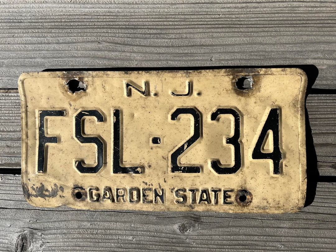 New Jersey Rustic License Plate 50's 60's Black - Etsy