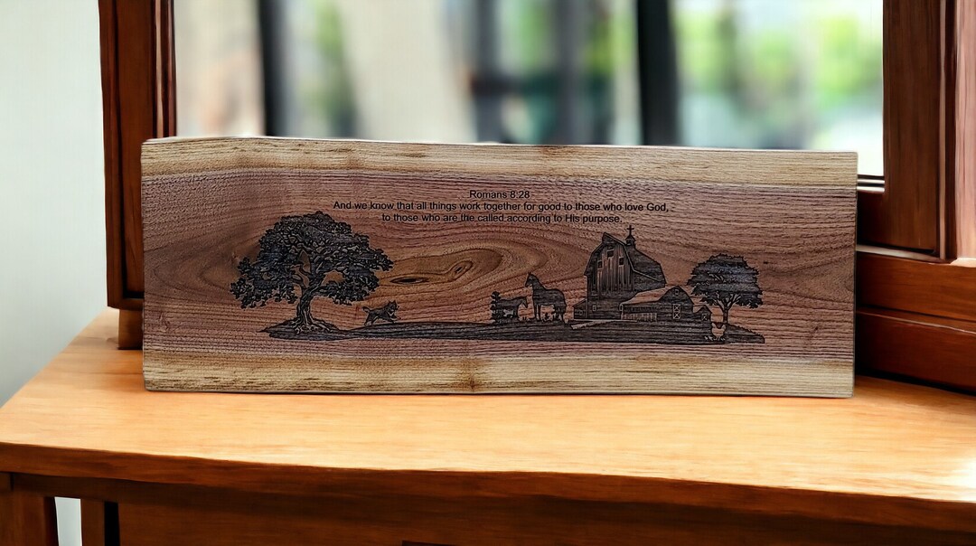 Live Edge Laser Engraved Wood Sign 8" X 24" - Etsy