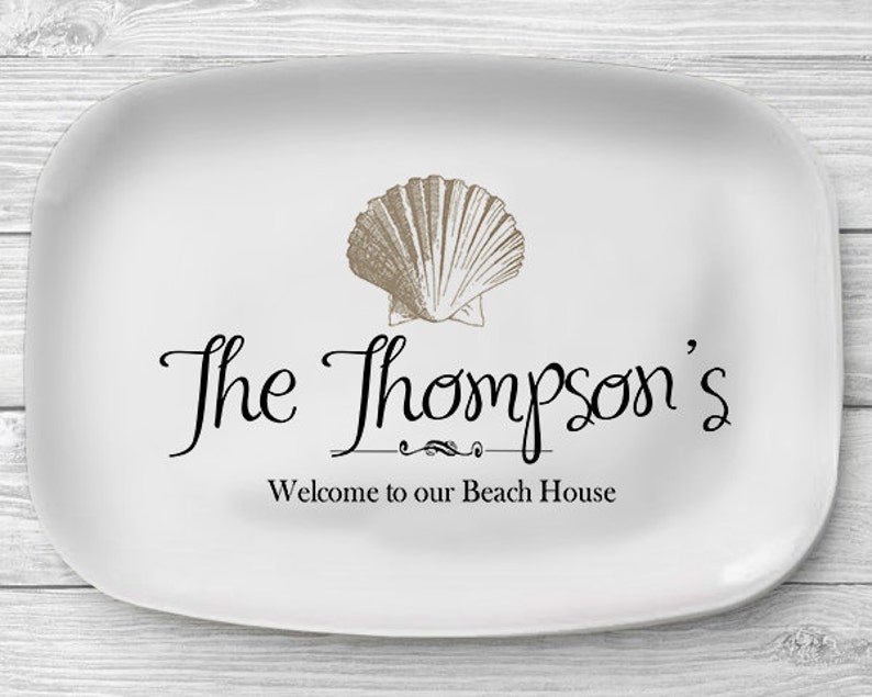 Sea Shell Melamine Platter Personalized Beach Home Serving - Etsy