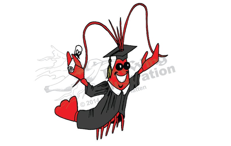 Graduation Crawfish Graphic BLACK - Etsy