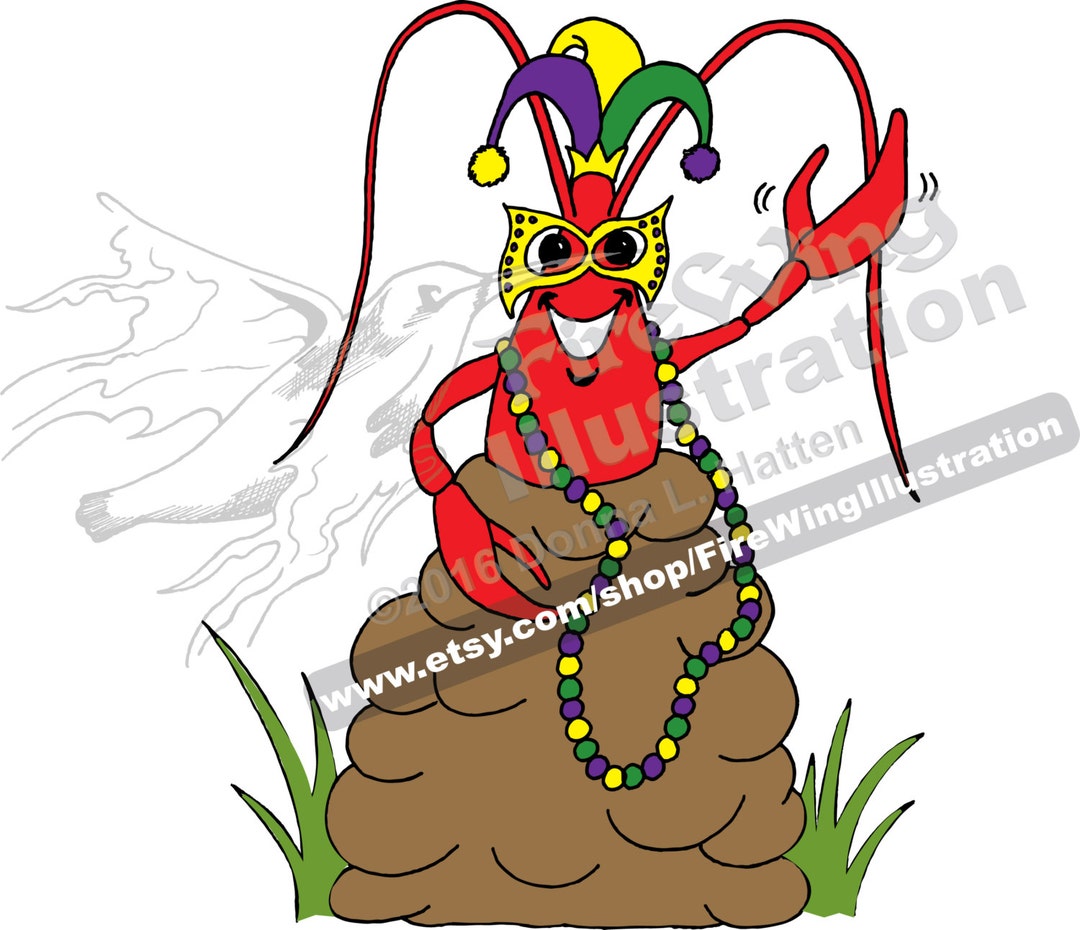 Mardi Gras Crawfish in Mound Graphic Instant Download - Etsy