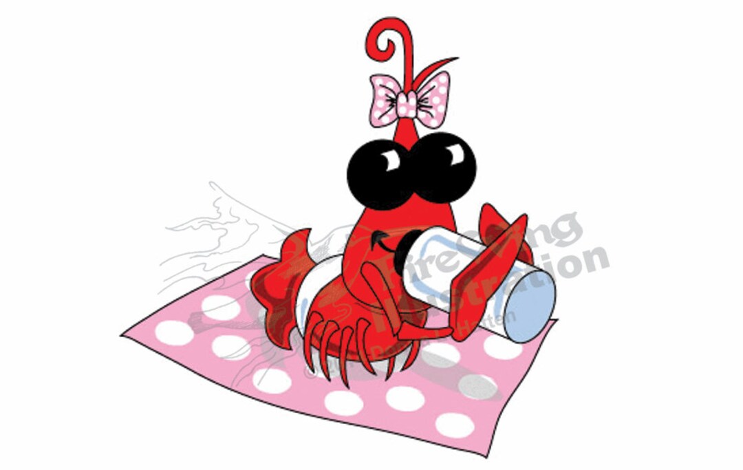 Baby Crawfish PINK Graphic - Etsy