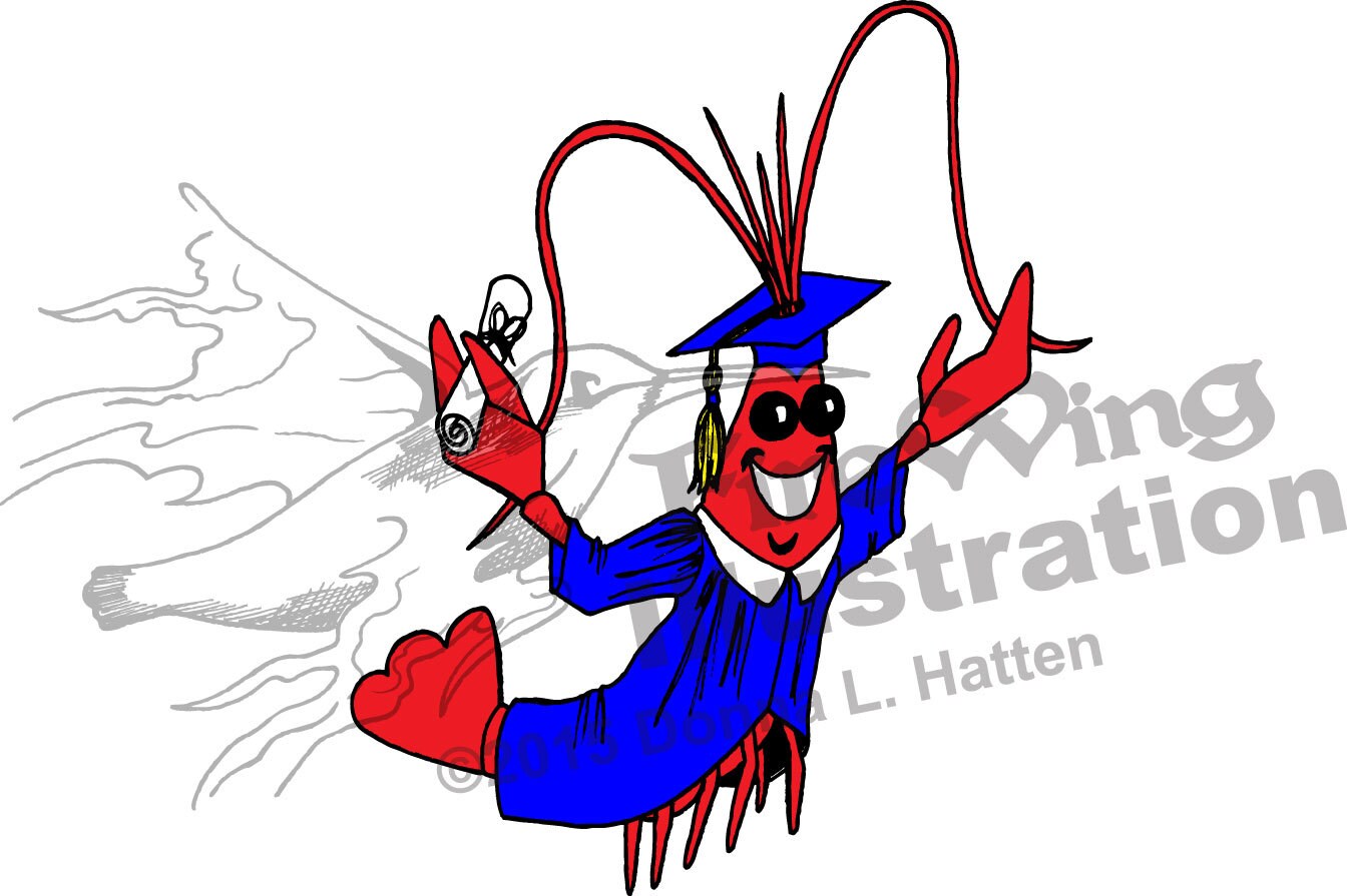 Graduation Crawfish Graphic BLUE - Etsy
