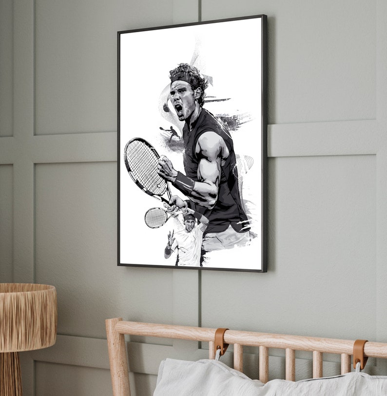 Rafael Nadal Poster, Nadal Art, Tennis Gift, Sports Image Present for ...