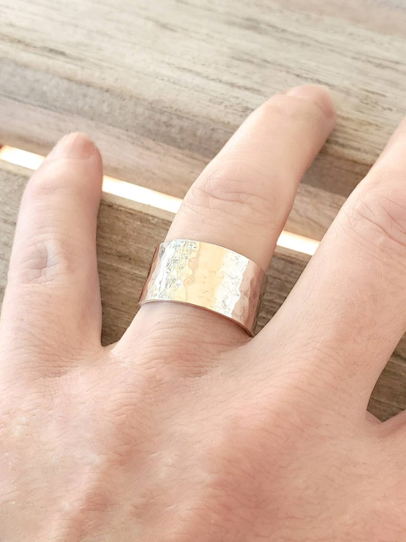 Hammered Sterling Silver Thumb Ring Boho Silver Ring - Etsy