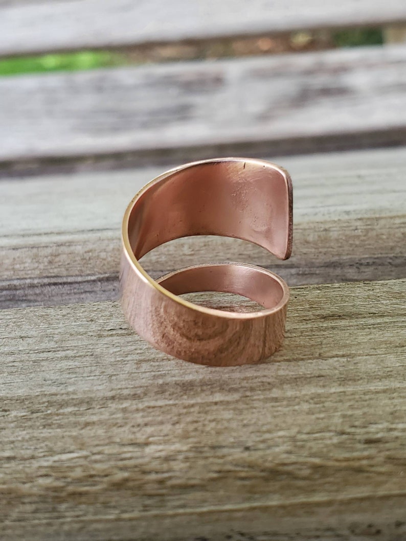 Heart Stamped Copper Cuff Thumb Ring Wraparound Thumb Ring - Etsy