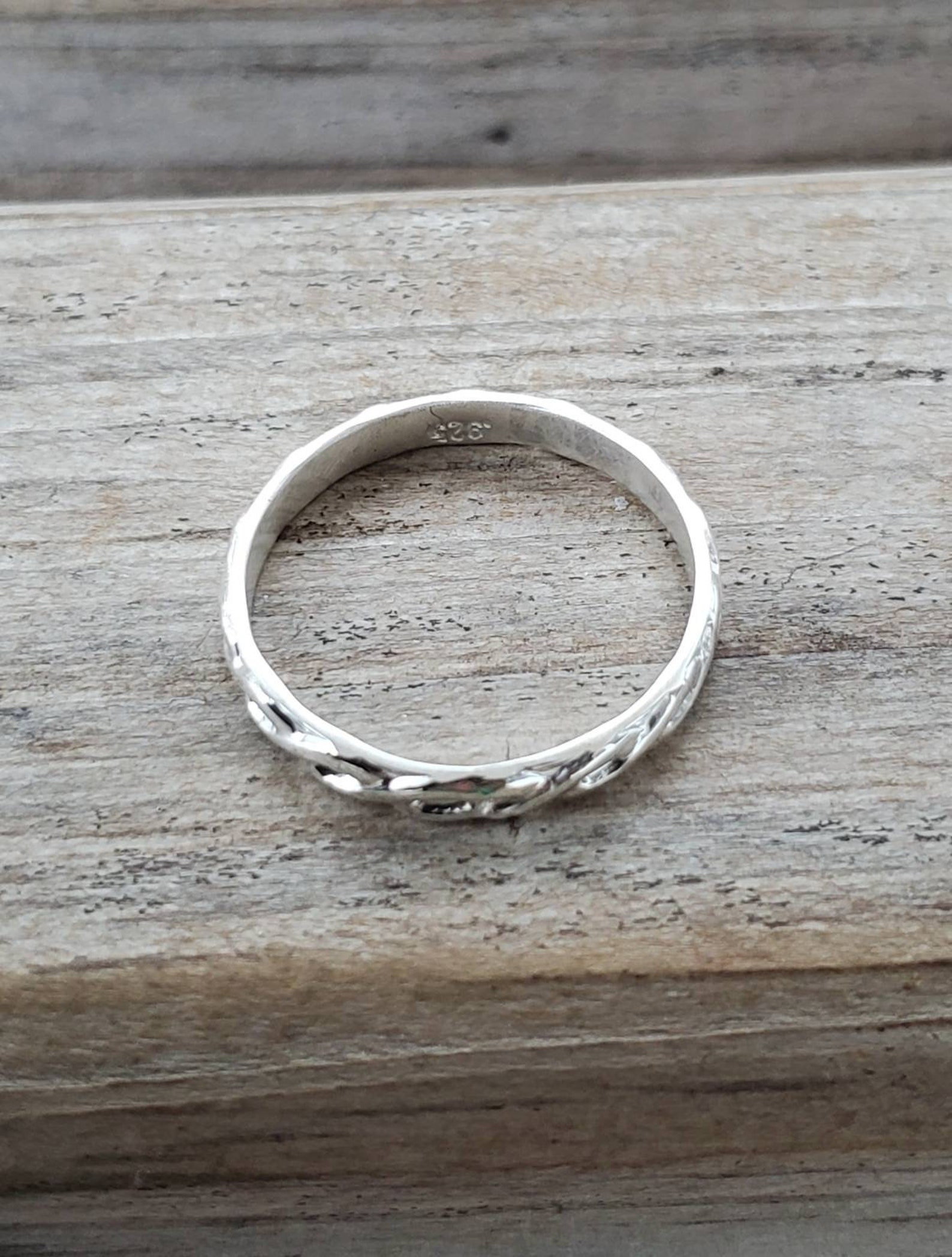 Patterned Sterling Silver Thumb Ring Boho Silver Ring - Etsy