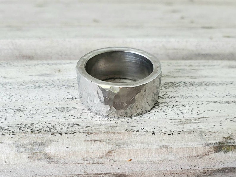 Stainless Steel Ring Rugged Heavy Duty Ring Hammered - Etsy