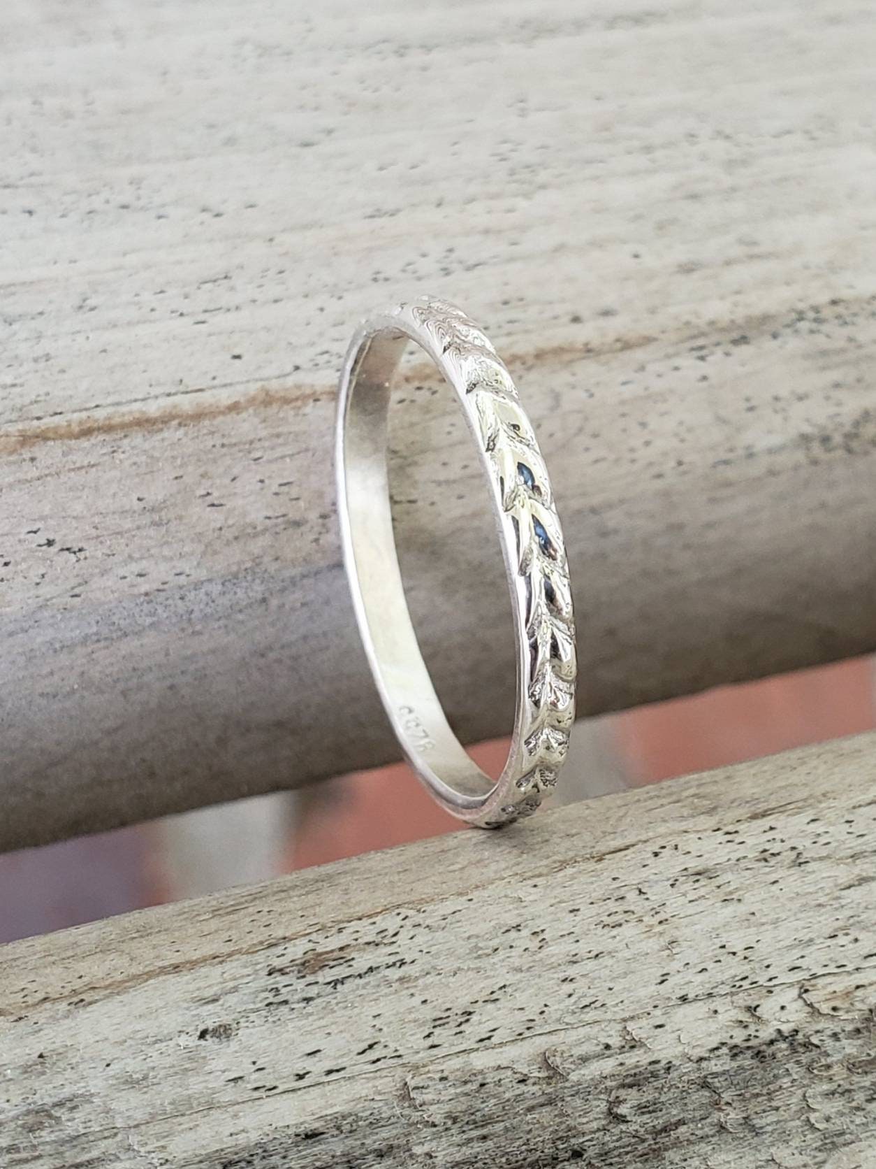 Herringbone Sterling Silver Thumb Ring Boho Silver Thumb | Etsy