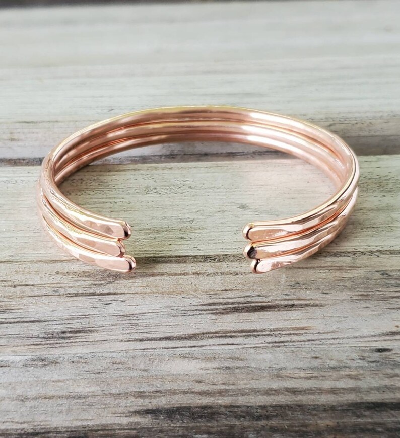 Hammered Copper Bangle Bracelet Create Your Set of Bangles - Etsy