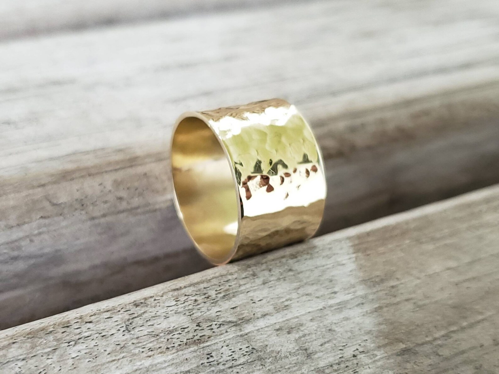 Boho Hammered Jewelers Brass Wide Thumb Ring Adjustable Ring - Etsy