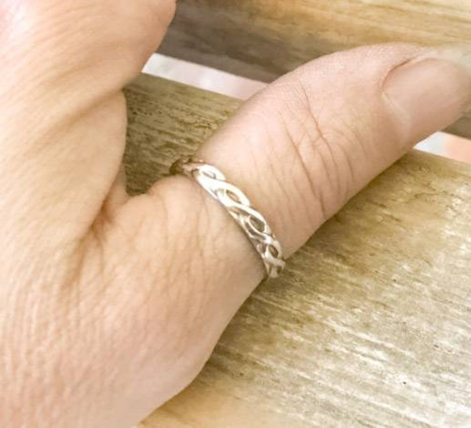 Patterned Sterling Silver Thumb Ring Boho Silver Ring - Etsy