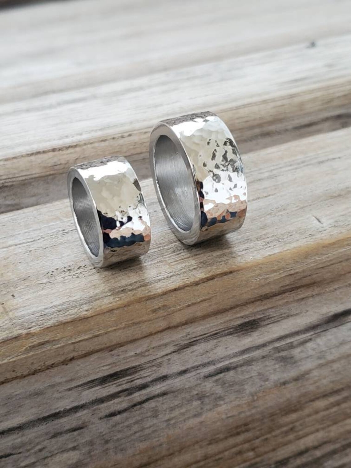 Stainless Steel Ring Rugged Heavy Duty Ring Hammered - Etsy