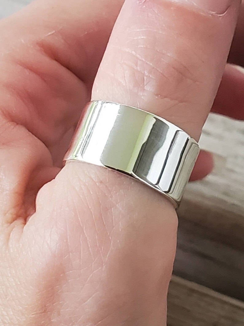 Smooth Sterling Silver Thumb Ring Boho Silver Ring 935 | Etsy
