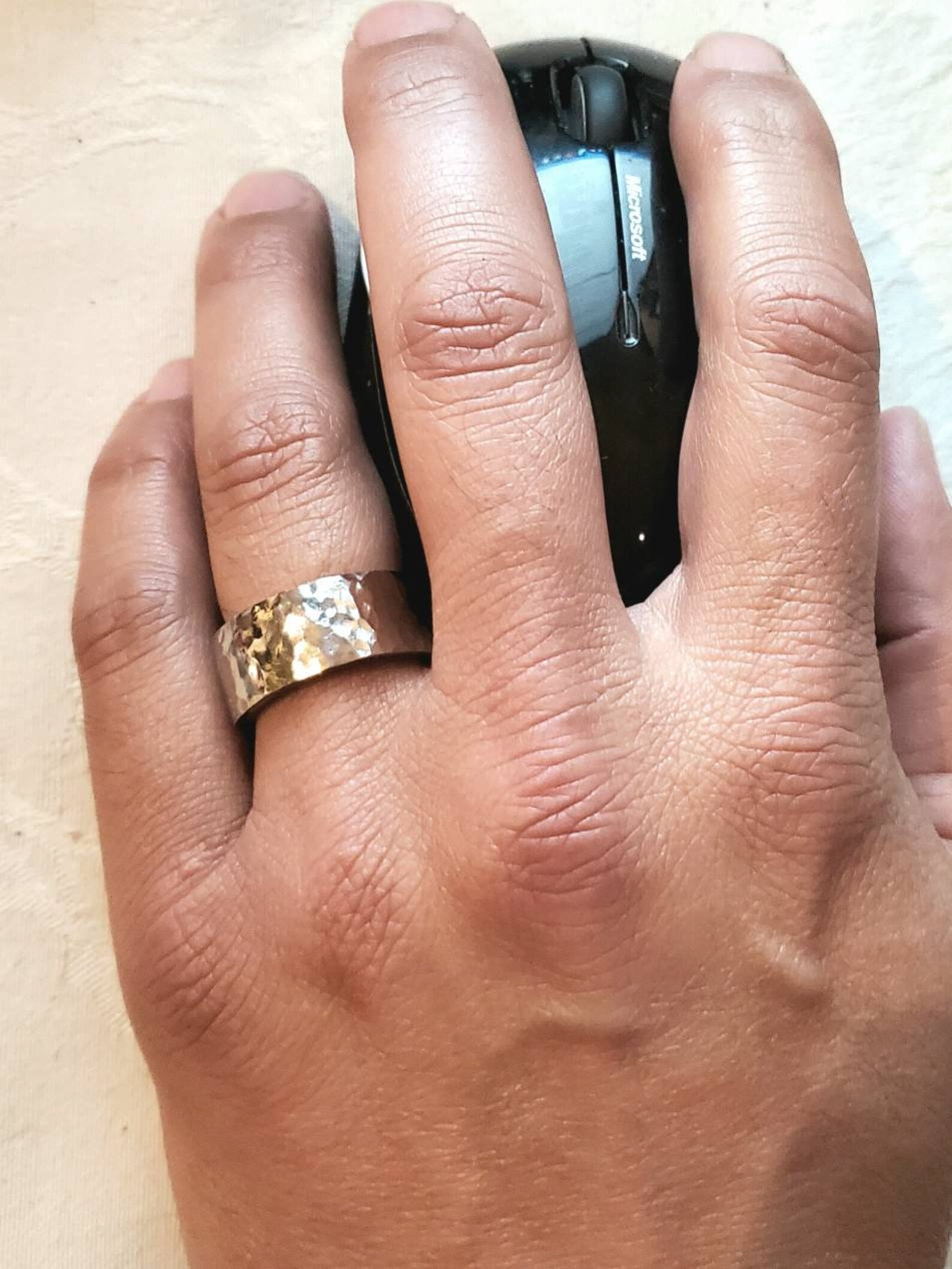 Stainless Steel Ring Rugged Heavy Duty Ring Hammered - Etsy