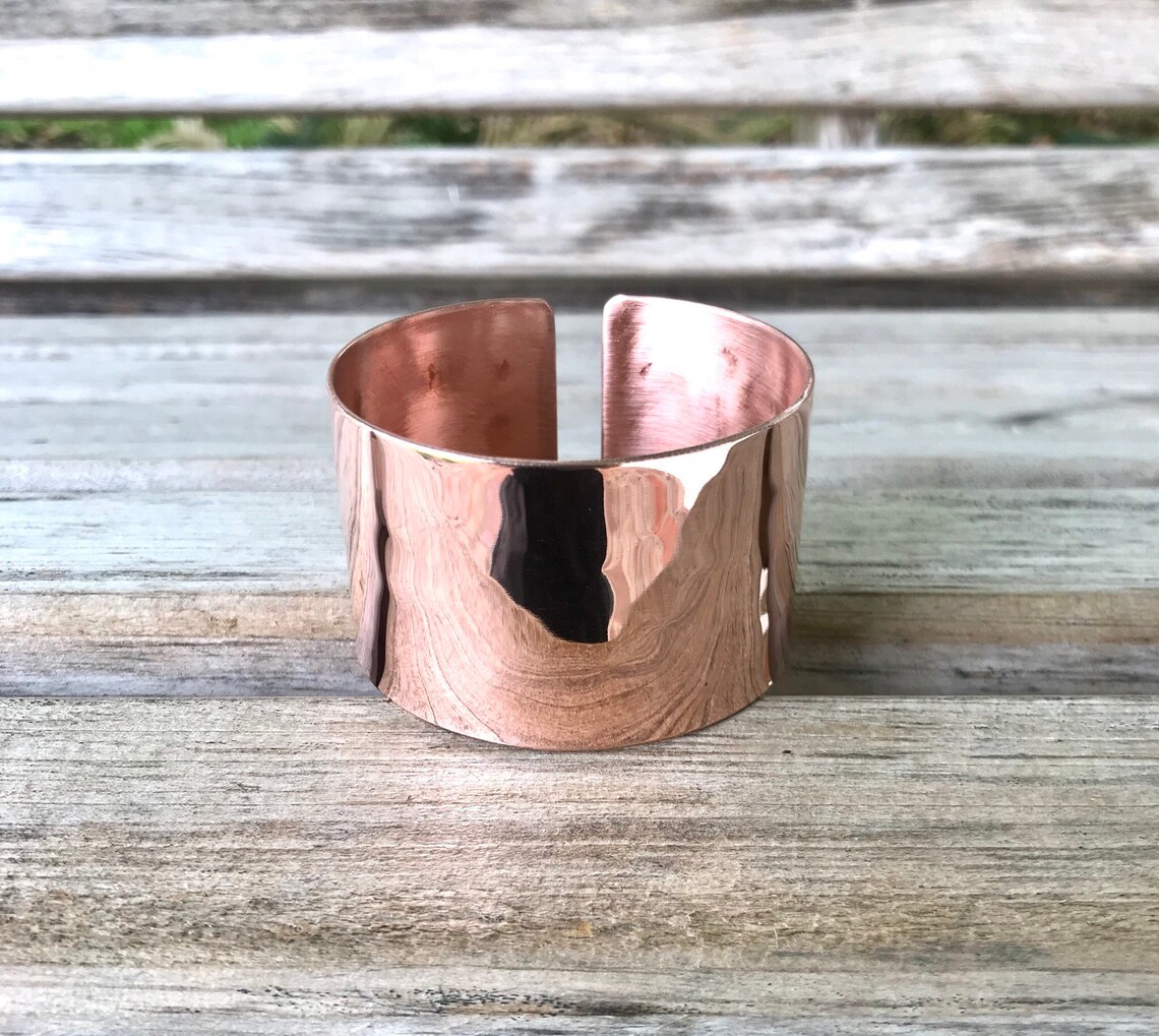 Cold Worked Hammered Copper Cuff Bracelet Customized | Etsy