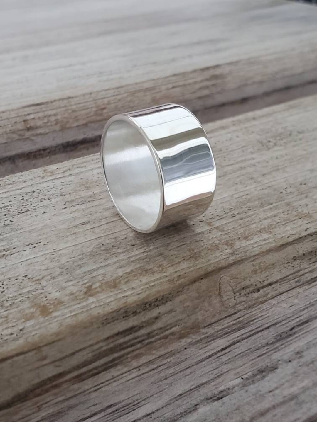 Smooth Sterling Silver Thumb Ring | Boho Wide Silver Band | Adjustable ...