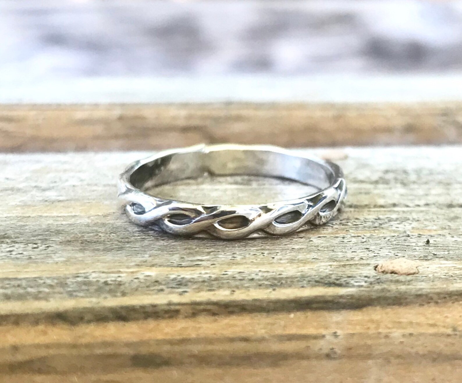 Patterned Sterling Silver Thumb Ring Boho Silver Ring | Etsy