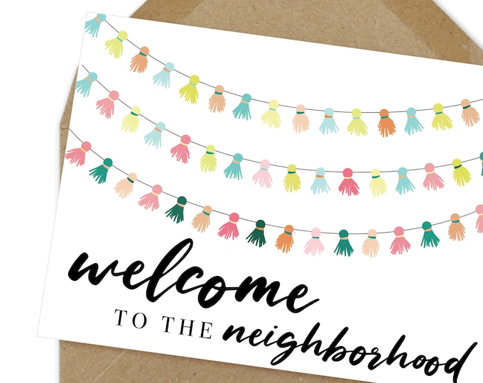 Welcome to the Neighborhood Printable Card, Neighbor Card, Neighborhood ...
