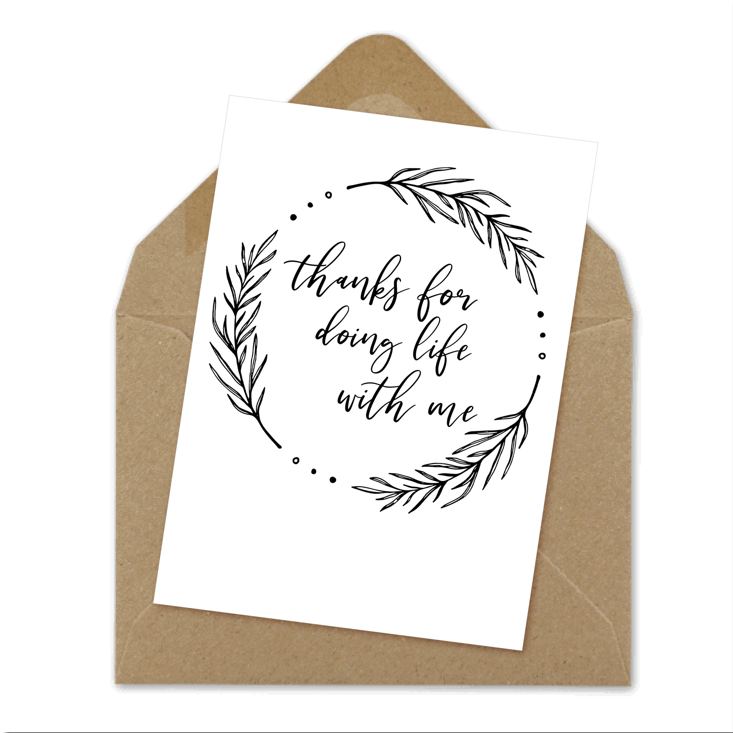Thanks for Doing Life With Me Printable Card - Etsy