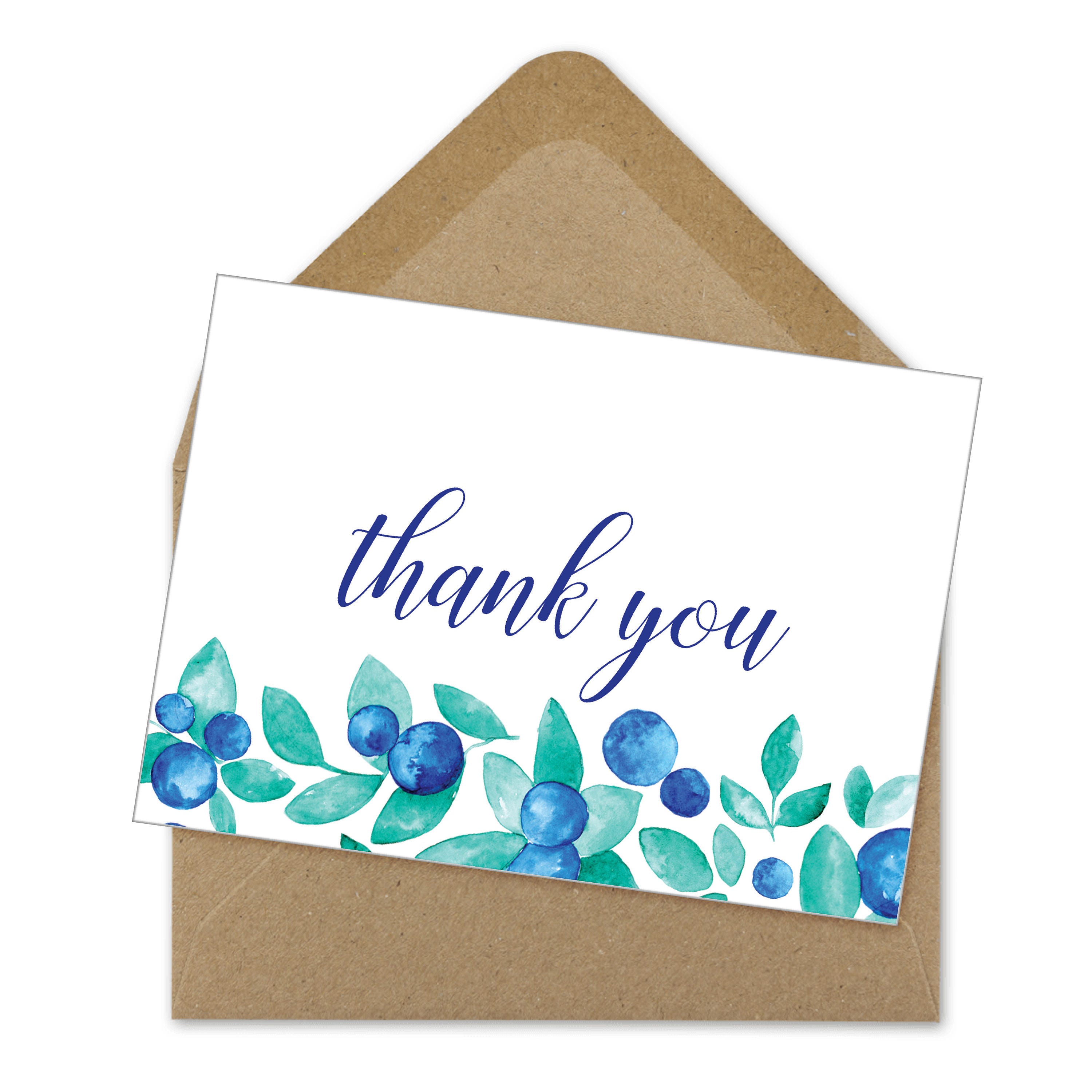 Thank You Blueberries Printable Card | A6 - Etsy