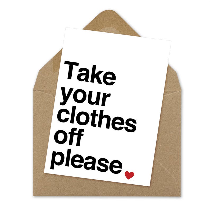 Take Your Clothes off Card A6 - Etsy