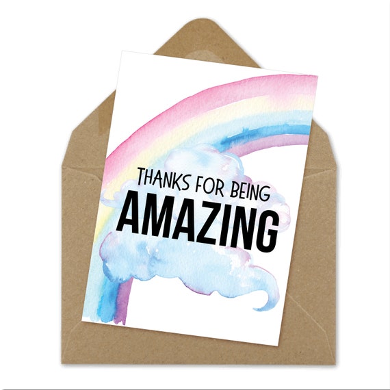 Thanks for Being Amazing Printable Card | Etsy Australia