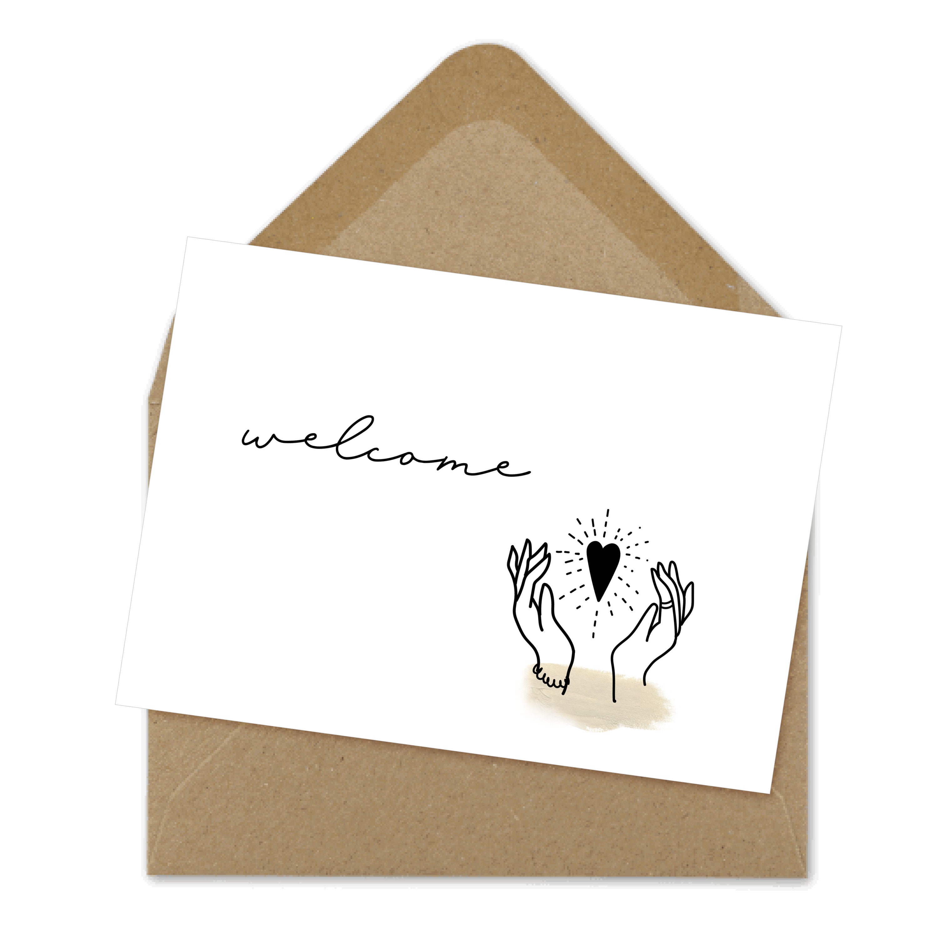 Welcome Card, Two Designs (horizontal + Vertical) Neighbor Card ...