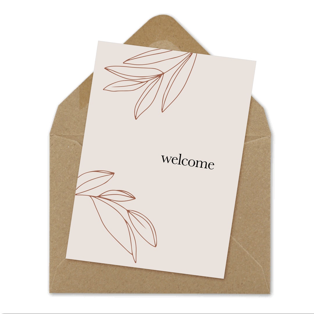 Welcome Card, Printable Card, Print at Home, Greeting Card, Printable ...
